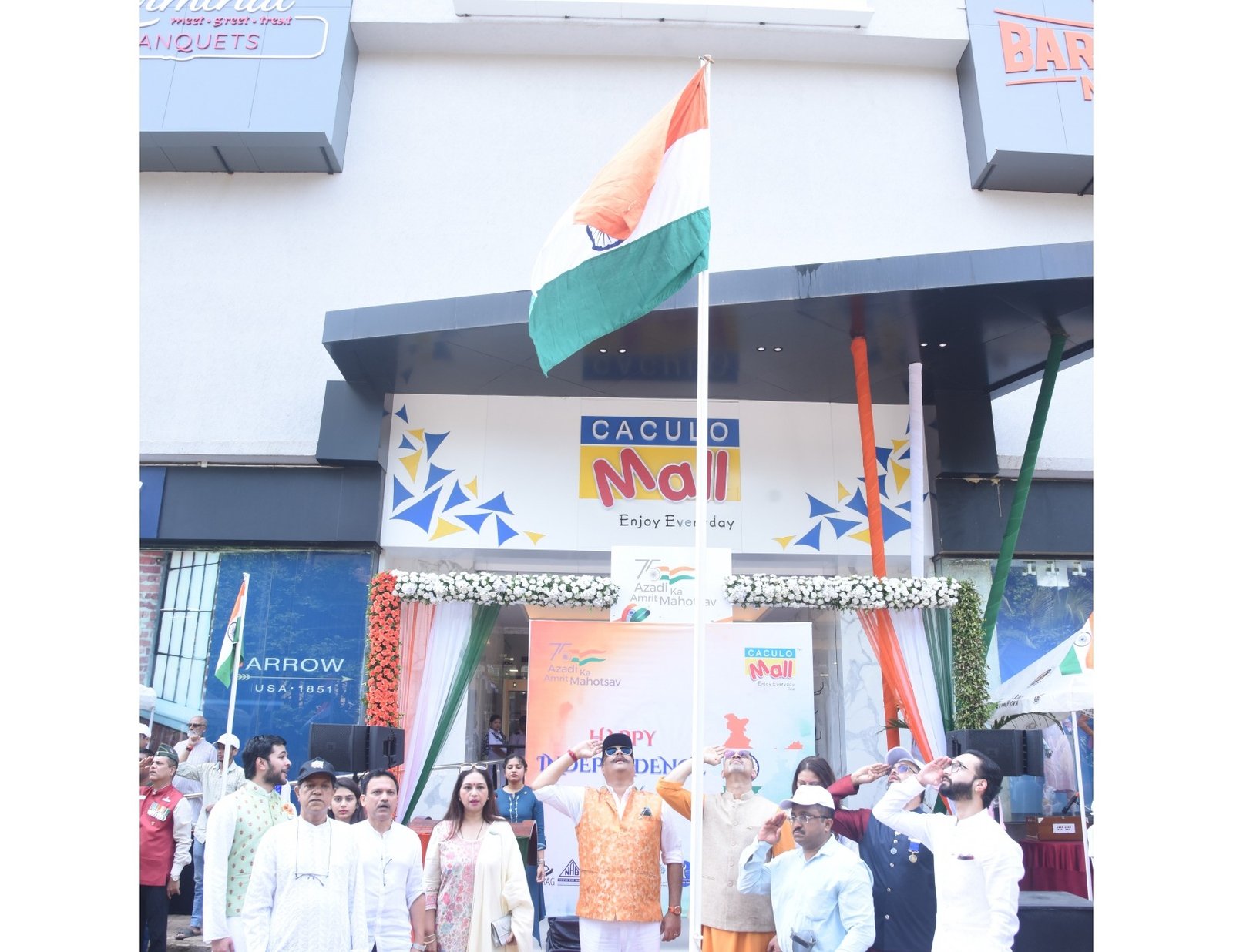 Flag hoisting at Caculo Mall | Business Goa